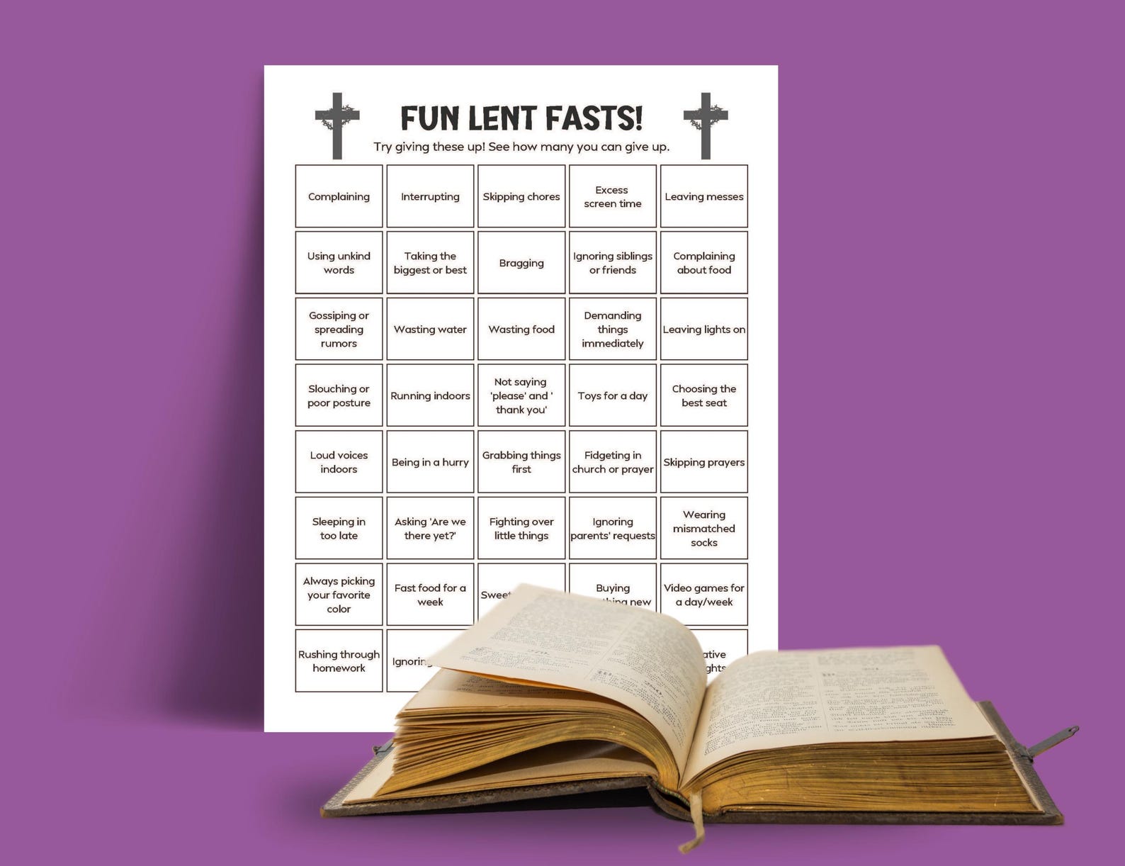 40 Day Lent Fasting Ideas for Kids, Lent Fast, Fasting Tracker, Lent ...