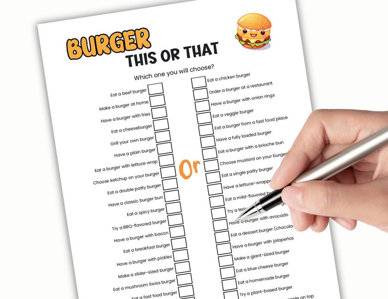Burger Party Games Bundle, Burger Theme Backyard BBQ Games, Fastfood ...