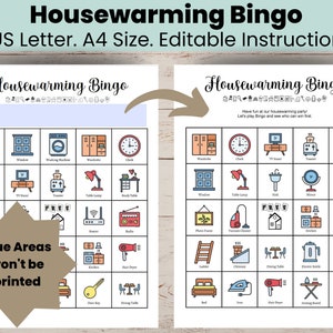 Housewarming Bingo for Housewarming Party, House Warming Game - Etsy