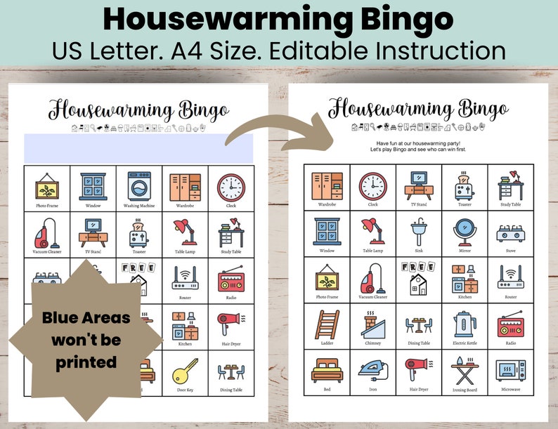 Housewarming Bingo for Housewarming Party, House Warming Game - Etsy