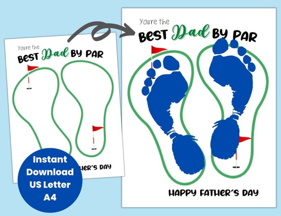 Best Dad by Par Baby Footprint Printable Art Gift | Etsy