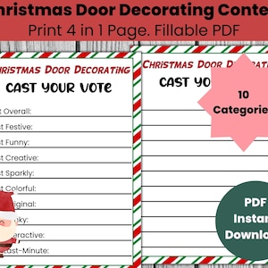 Christmas Door Decorating Contest Ballot Template, Christmas Door ...