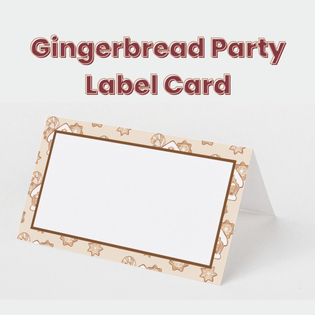 Gingerbread House Label Cards for Gingerbread House Decorating Party ...