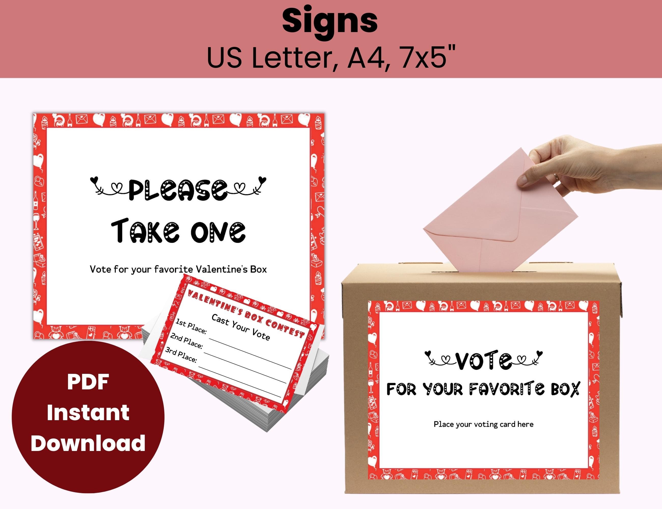 Valentines Box Contest Kit for Class Valentines and Valentines Party ...