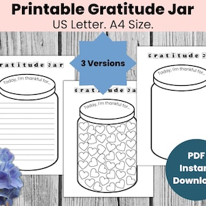 Printable Gratitude Jar for Kids, Gratitude Cards, Gratitude Jar Label ...