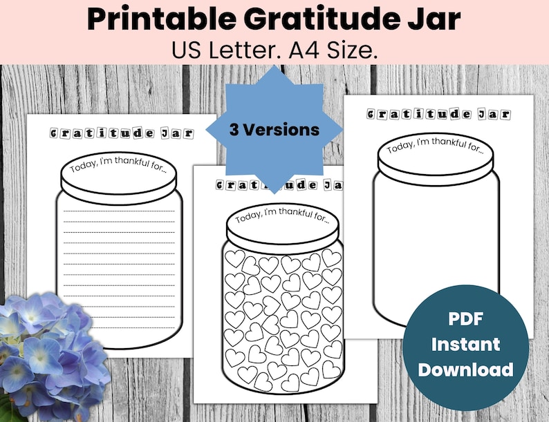 Printable Gratitude Jar for Kids, Gratitude Cards, Gratitude Jar Label ...