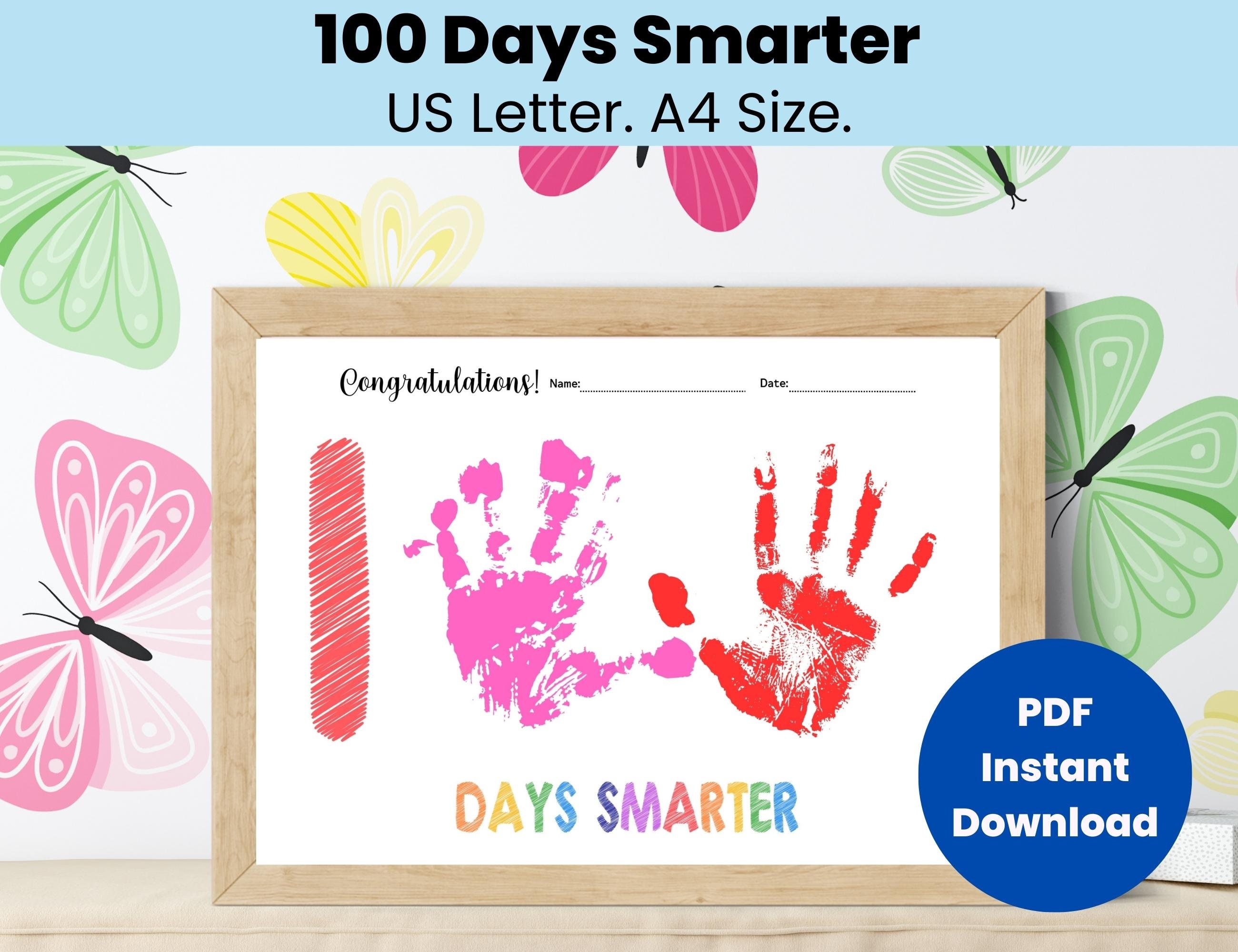 100 Days of School Handprint Bundle, Happy 100th Day of School, 100 ...