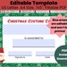 Christmas Costume Contest Awards Certificate Template Editable, Ugly ...