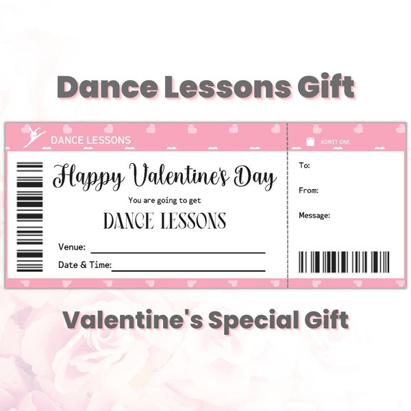 Dance Lesson Voucher Template - Etsy
