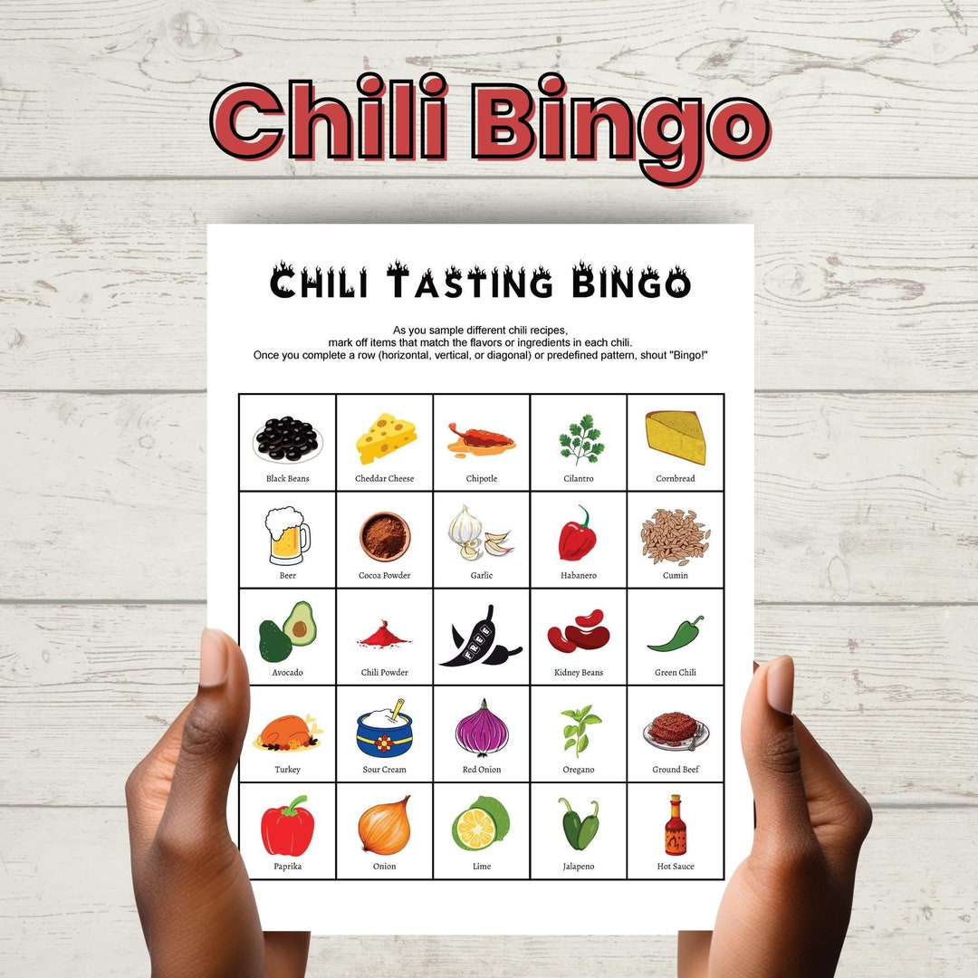 Chili Bingo, Chili Tasting Bingo, Chili Cook off Fall Party Game - Etsy