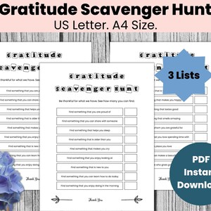 Printable Gratitude Scavenger Hunt for Kids Indoor, Thankful Activities ...