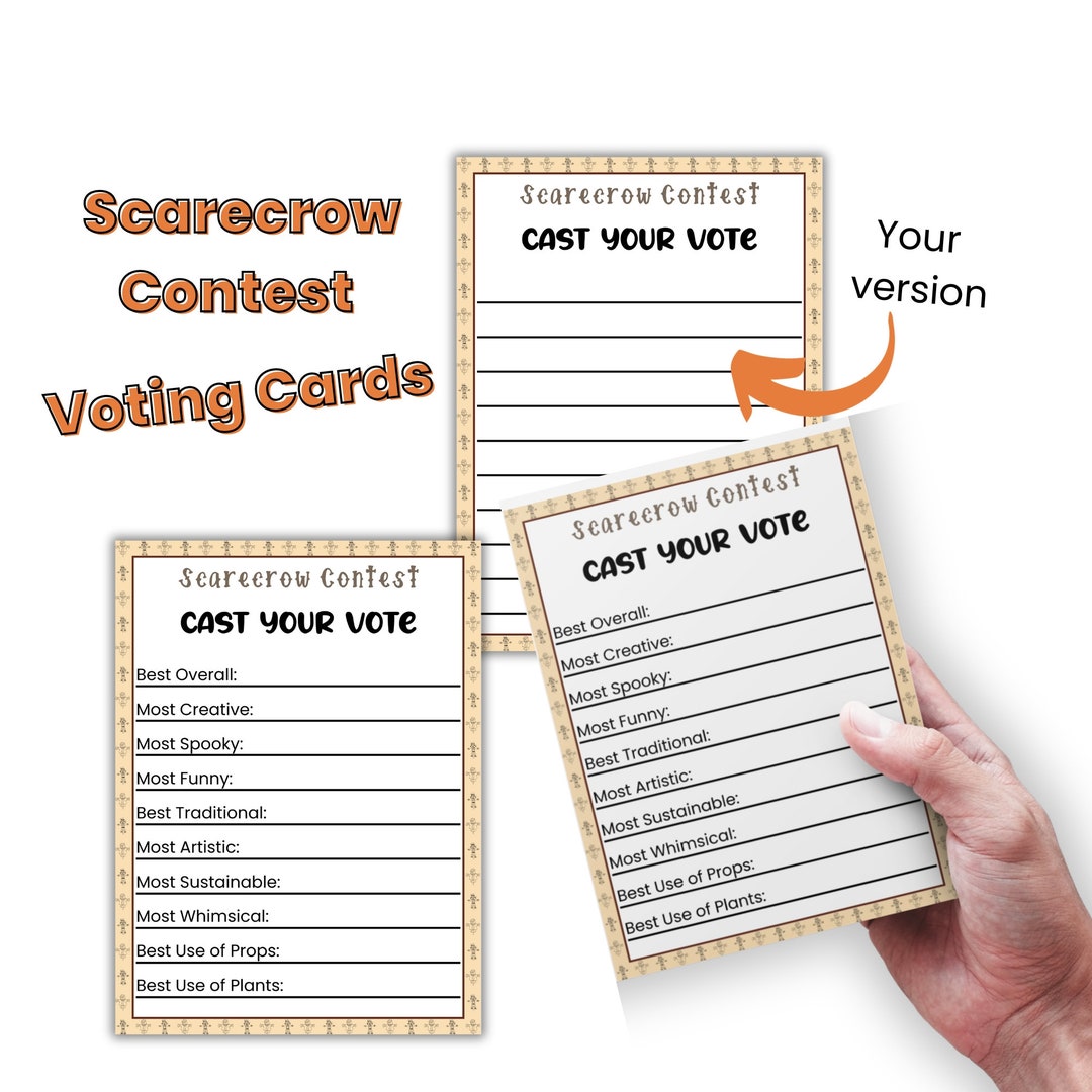 Scarecrow Contest Halloween Voting Card, Halloween Ballot Template ...