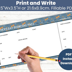 Father's Day Boarding Pass Ticket Gift Coupon Template, Fake Plane ...