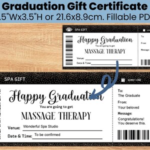 Graduation Massage Gift Certificate, Massage Therapy Gift Coupon ...