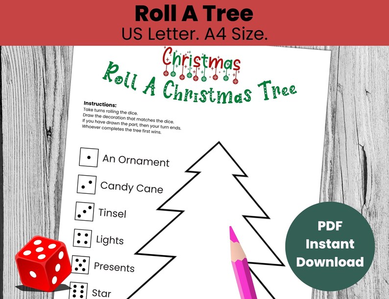 Christmas Dice Game Bundle, Christmas Candy Game, Roll A Snowman, Roll ...