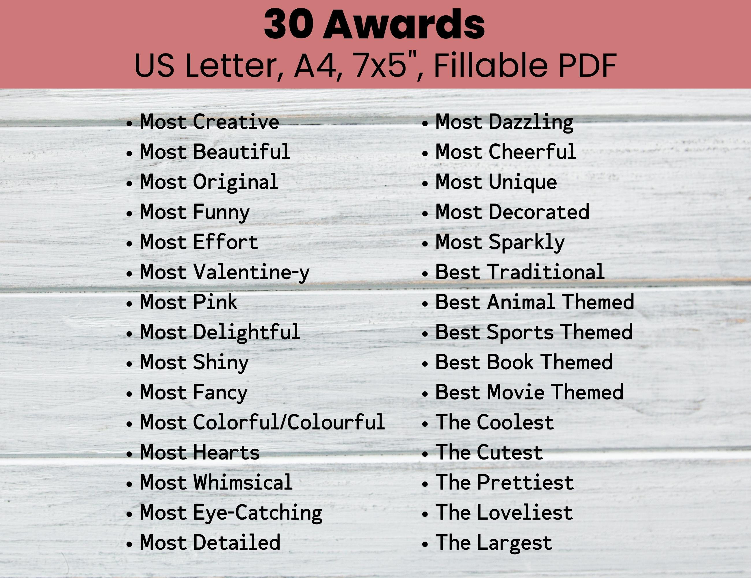 Valentines Box Contest Award Certificates, Black and White Valentines ...