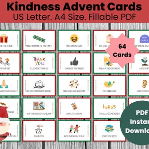 Christmas Kindness Advent Cards for Kids, Fun Christmas Activities for ...
