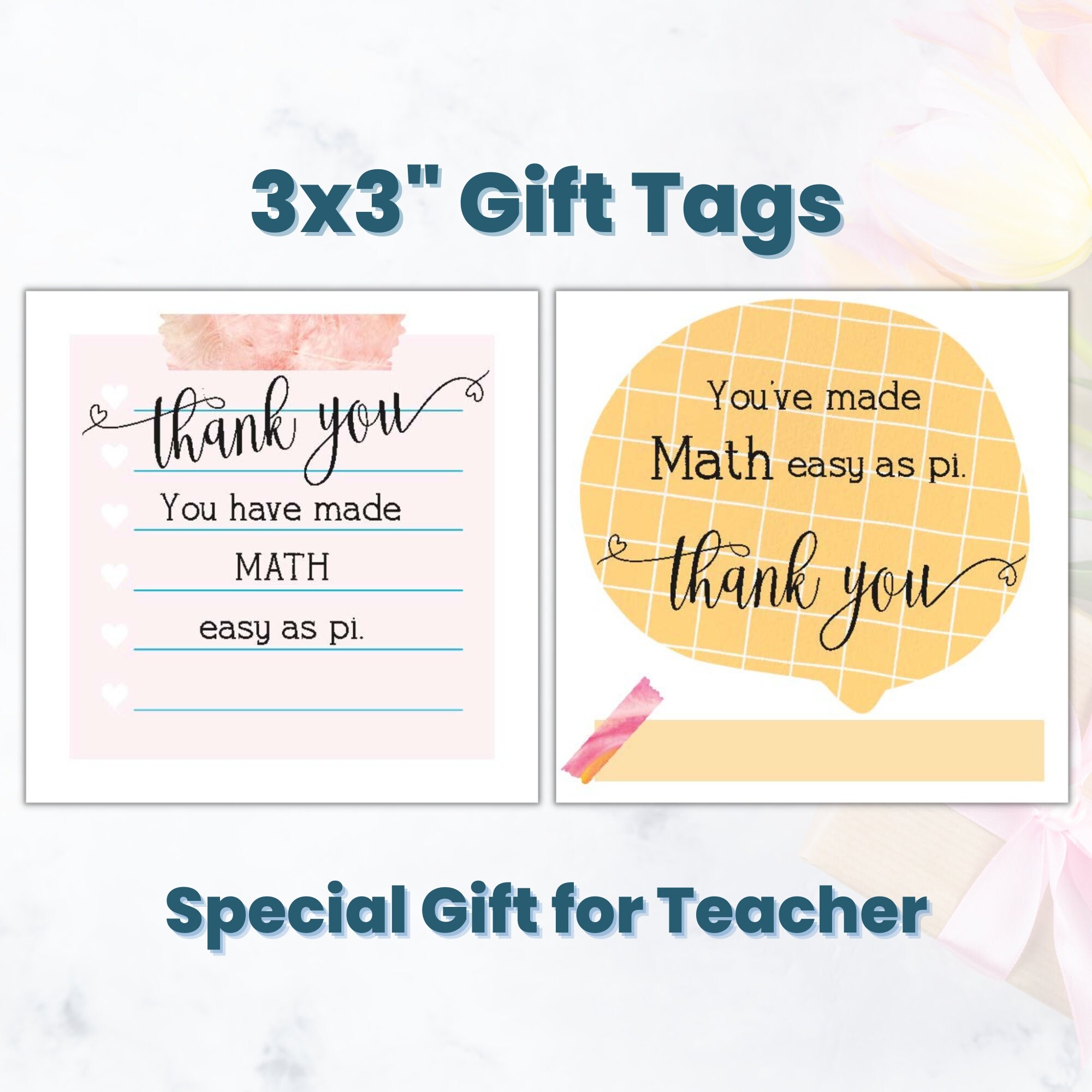 Math Teacher Appreciation Week Gift Tags Printable, Teacher ...