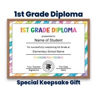 34 First Grade Achievement Diplomas, 1st-8th Grade Certificates, and ...