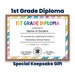 First Grade Diploma Certificate Template, Custom Printable 1st Grade ...