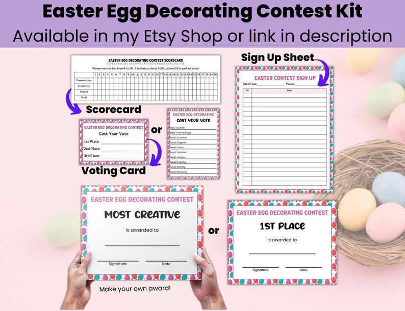 Easter Contest Sign up Sheet, Easter Competition: Easter Egg Hunt or ...