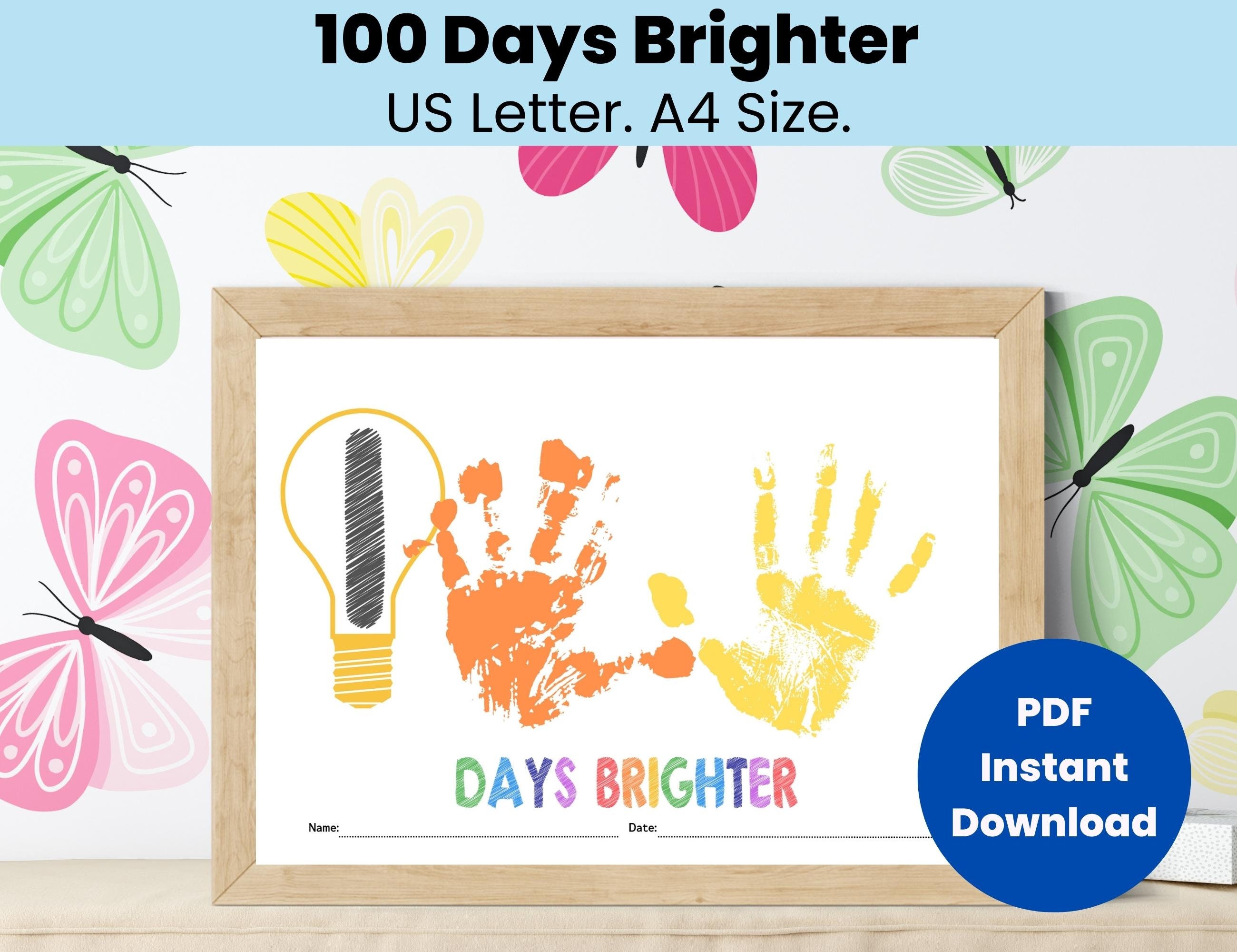 100 Days of School Handprint Bundle, Happy 100th Day of School, 100 ...