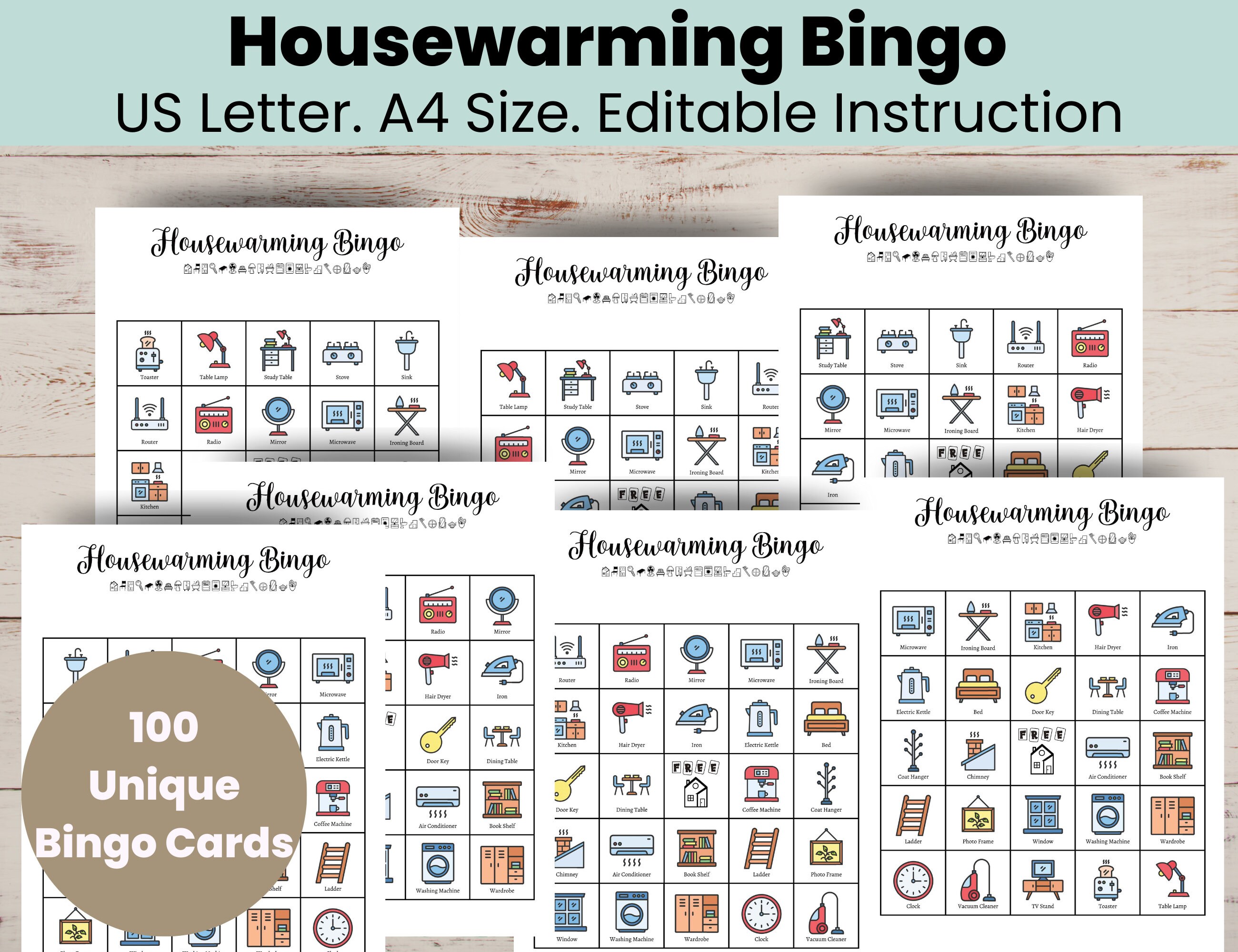 Housewarming Bingo for Housewarming Party, House Warming Game - Etsy