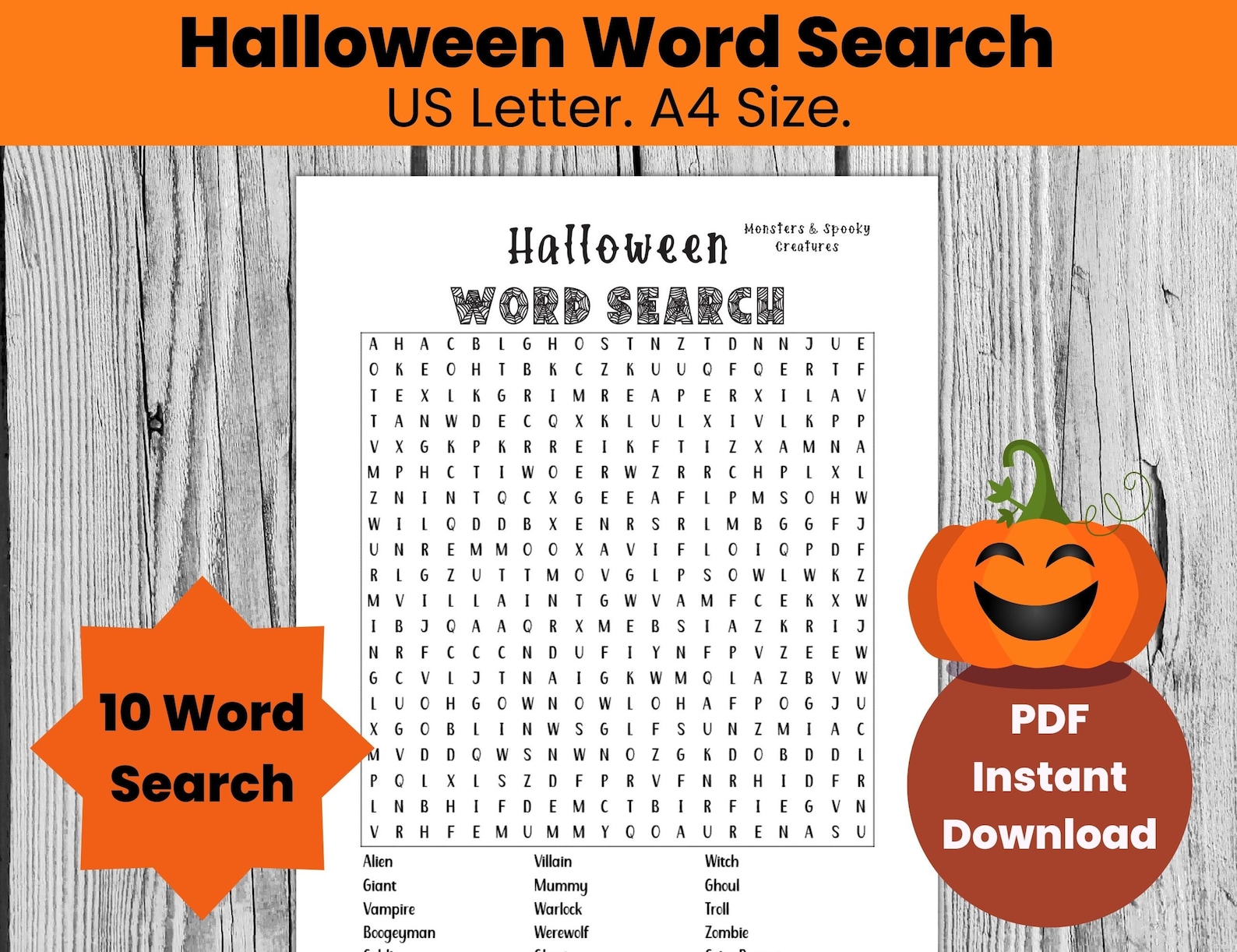 Printable Halloween Word Search Puzzle, Halloween Party Game Ideas ...