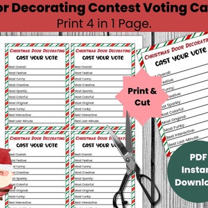 Christmas Door Decorating Contest Ballot Template, Christmas Door ...