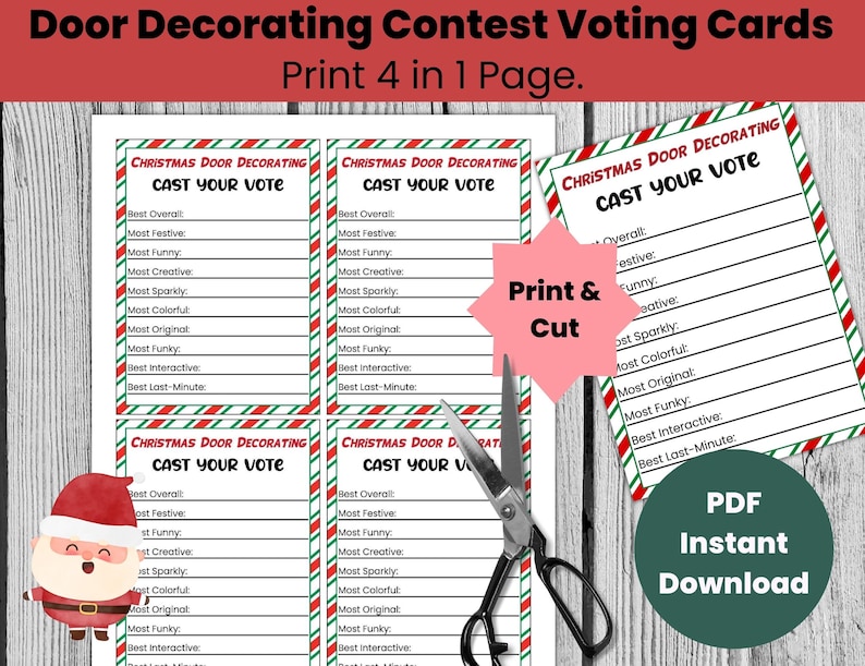 Christmas Door Decorating Contest Ballot Template, Christmas Door ...