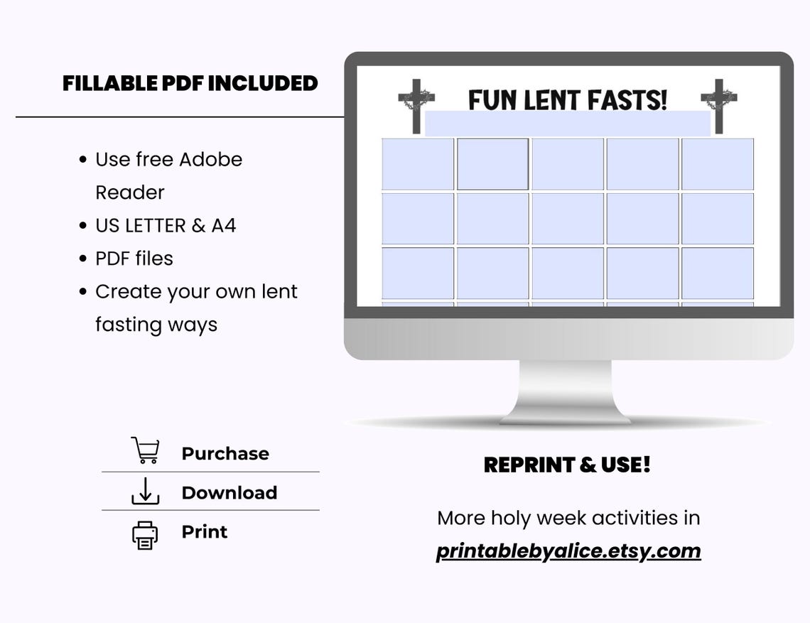 40 Day Lent Fasting Ideas for Kids, Lent Fast, Fasting Tracker, Lent ...