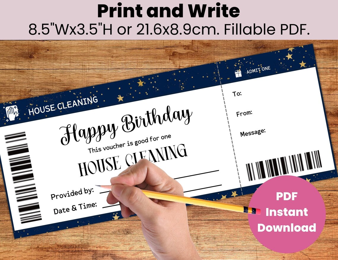 House Cleaning Gift Coupon Template, Custom Cleaning Service Happy ...