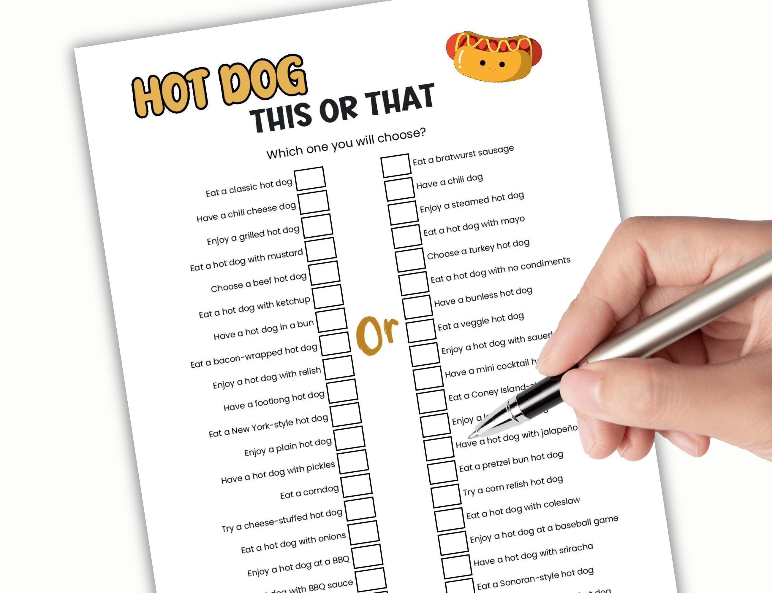 Hot Dog Party Games Bundle, National Hot Dog Day, Food Truck Theme ...