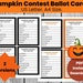 Pumpkin Carving Award Certificates, Pumpkin Contest Ballot Cards ...