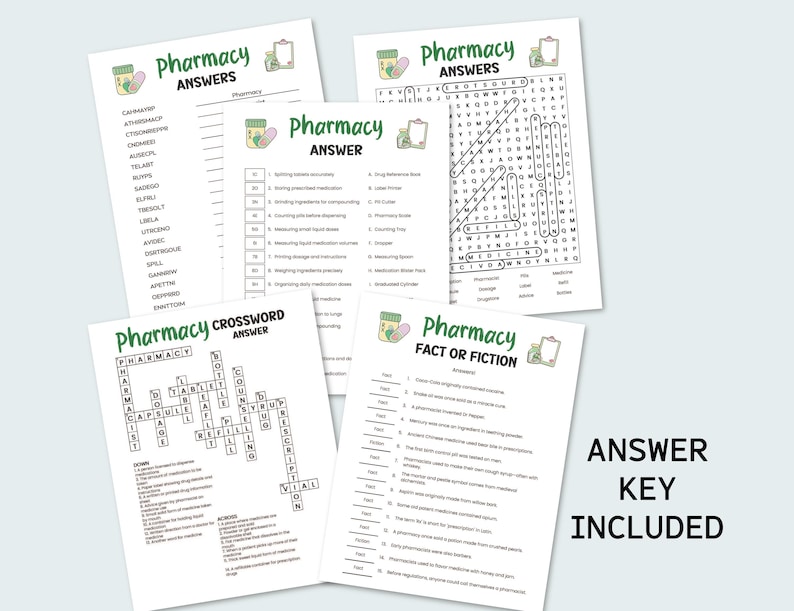 Pharmacy Party Games Bundle, Fun Pharmacy Games for Pharmacy Week ...