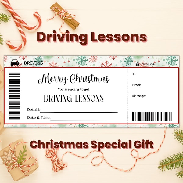 Driving Lesson Voucher Template - Etsy