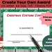 Christmas Costume Contest Awards Certificate Template Editable, Ugly ...