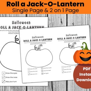 Fun Halloween Dice Game Bundle, Printable Halloween Party Game, Candy ...