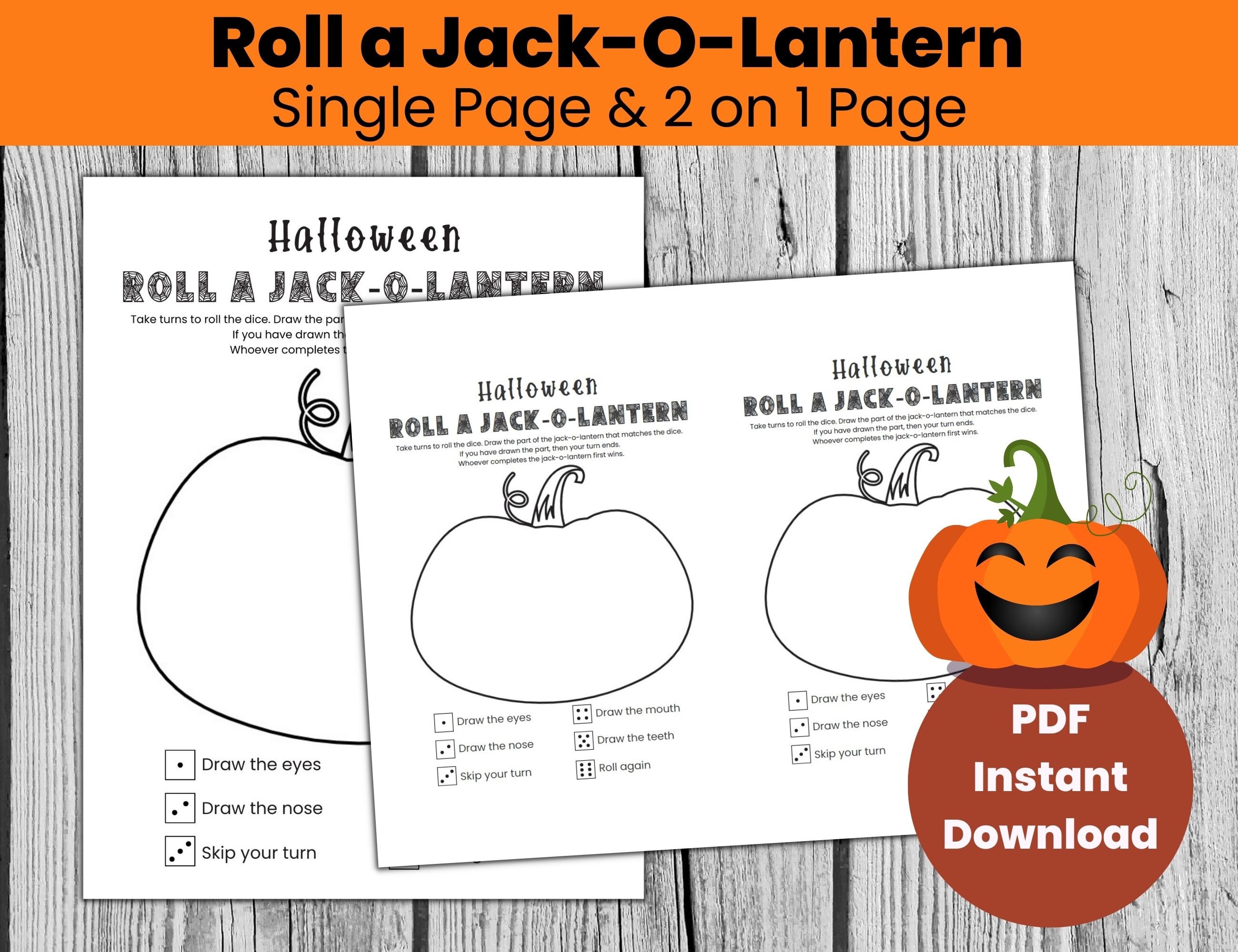 Fun Halloween Dice Game Bundle, Printable Halloween Party Game, Candy ...