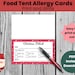 Christmas Potluck Food Tent Card, Potluck Food Allergy Card, Holiday ...