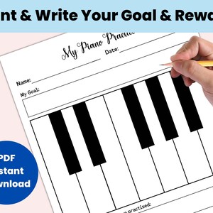 Weekly Piano Practice Chart, Music Practice Log, Music Practice Tracker ...
