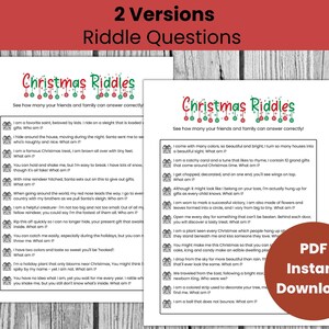 Christmas Riddles, Fun Christmas Games Ideas, Christmas Party Game ...