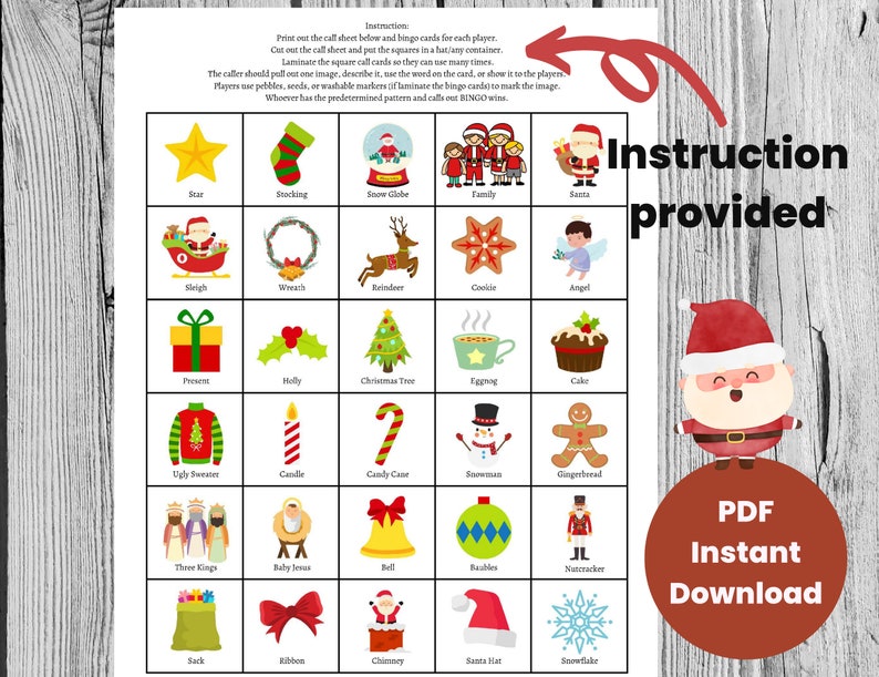 Christmas Bingo Cards Printable, Christmas Party Games Ideas for Group ...