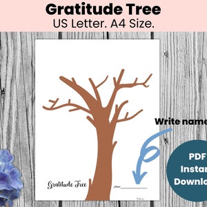 Gratitude Tree Printable Template, Gratitude Tree Leaves Craft ...