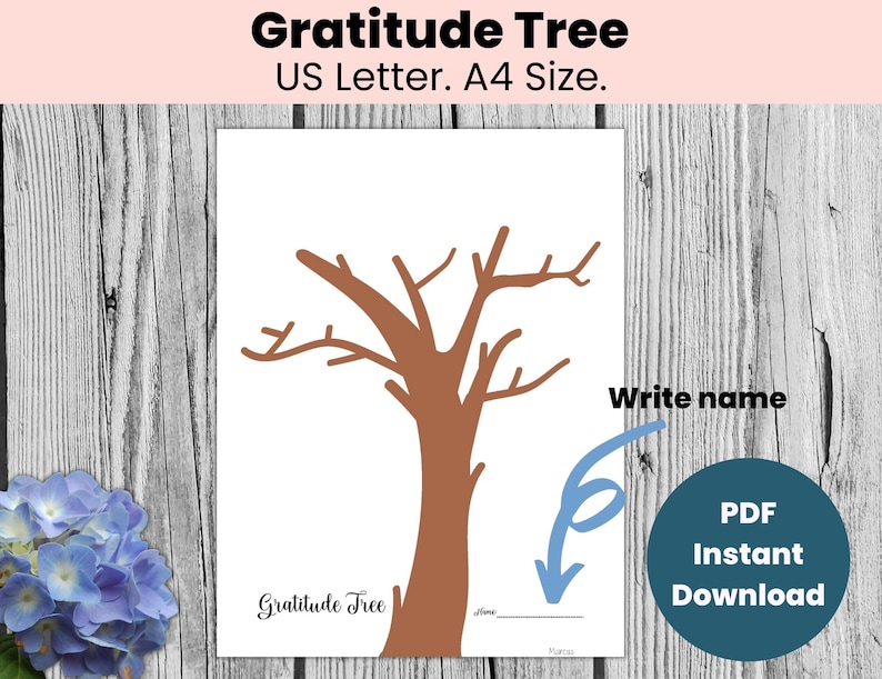 Gratitude Tree Printable Template, Gratitude Tree Leaves Craft ...