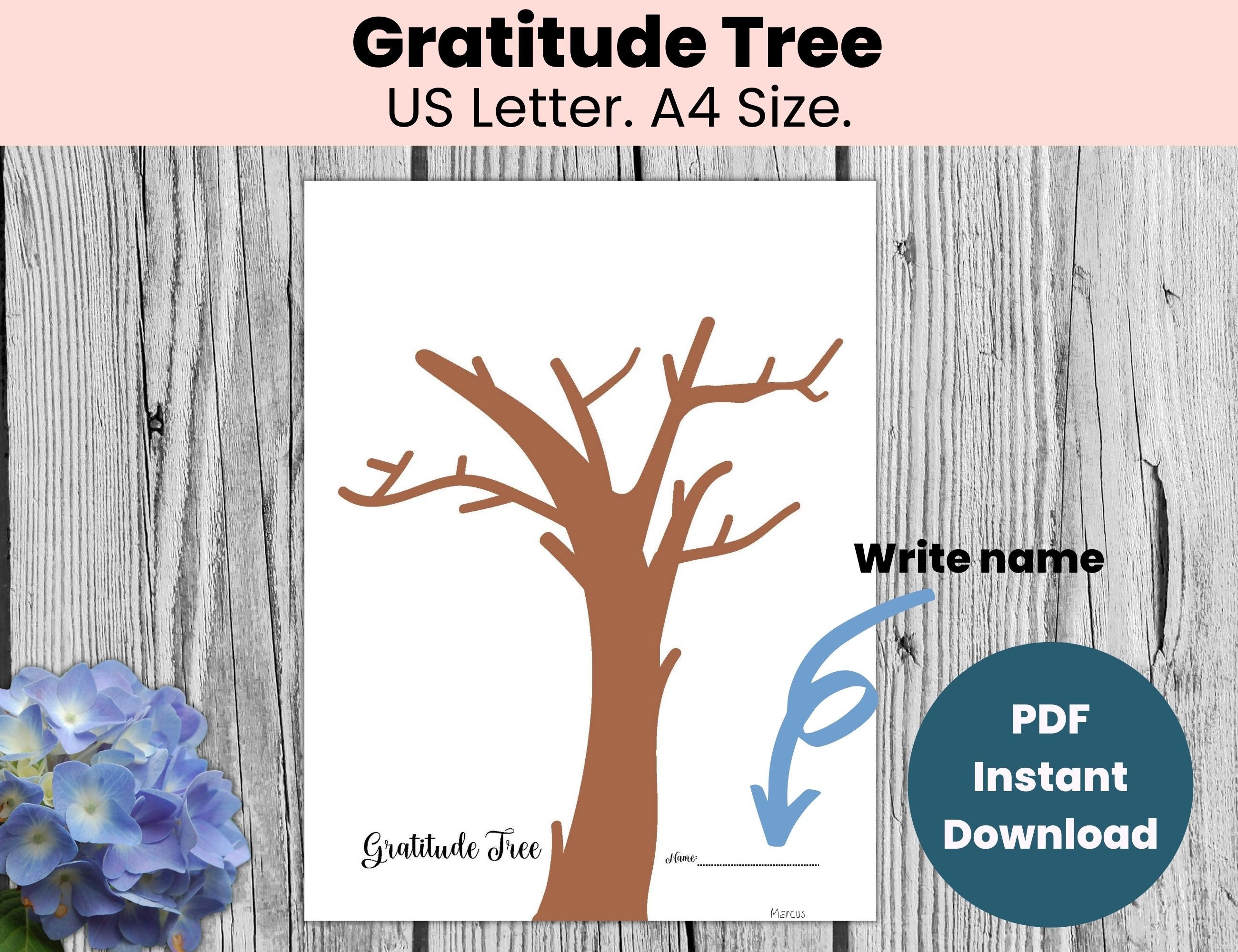 Gratitude Tree Printable Template, Gratitude Tree Leaves Craft ...