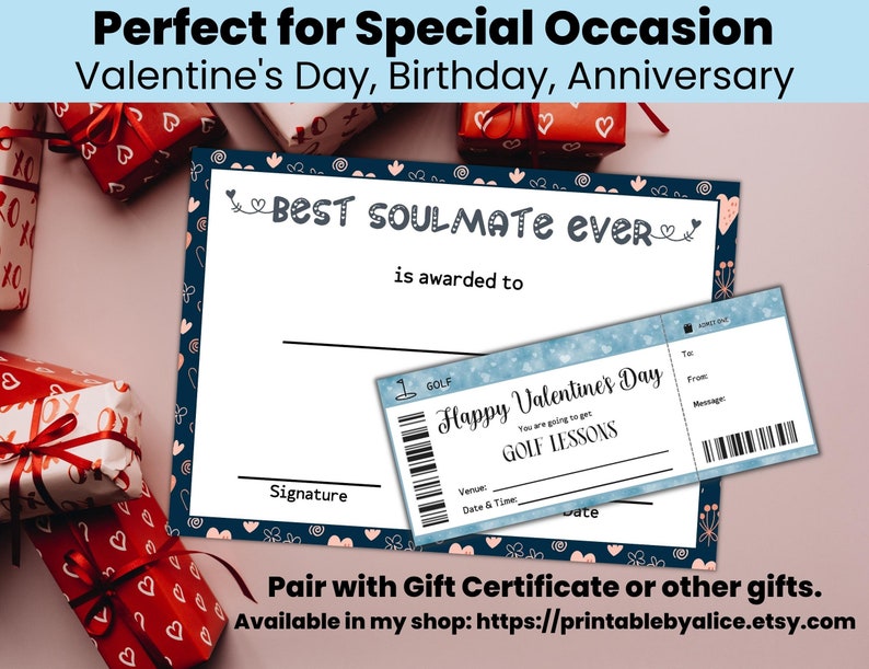 Best Soulmate Ever Award Certificate, Personalized Love Certificate ...