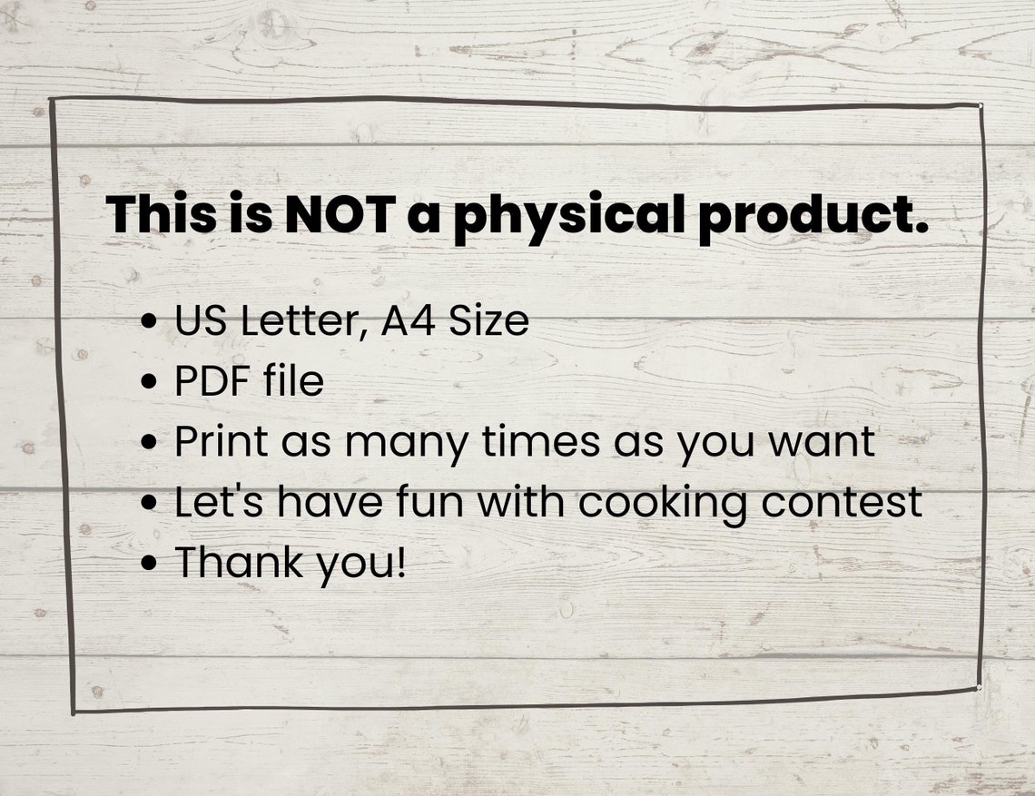 Chili Cook off Sign up Sheet Template Editable, Cooking Contest Prep ...