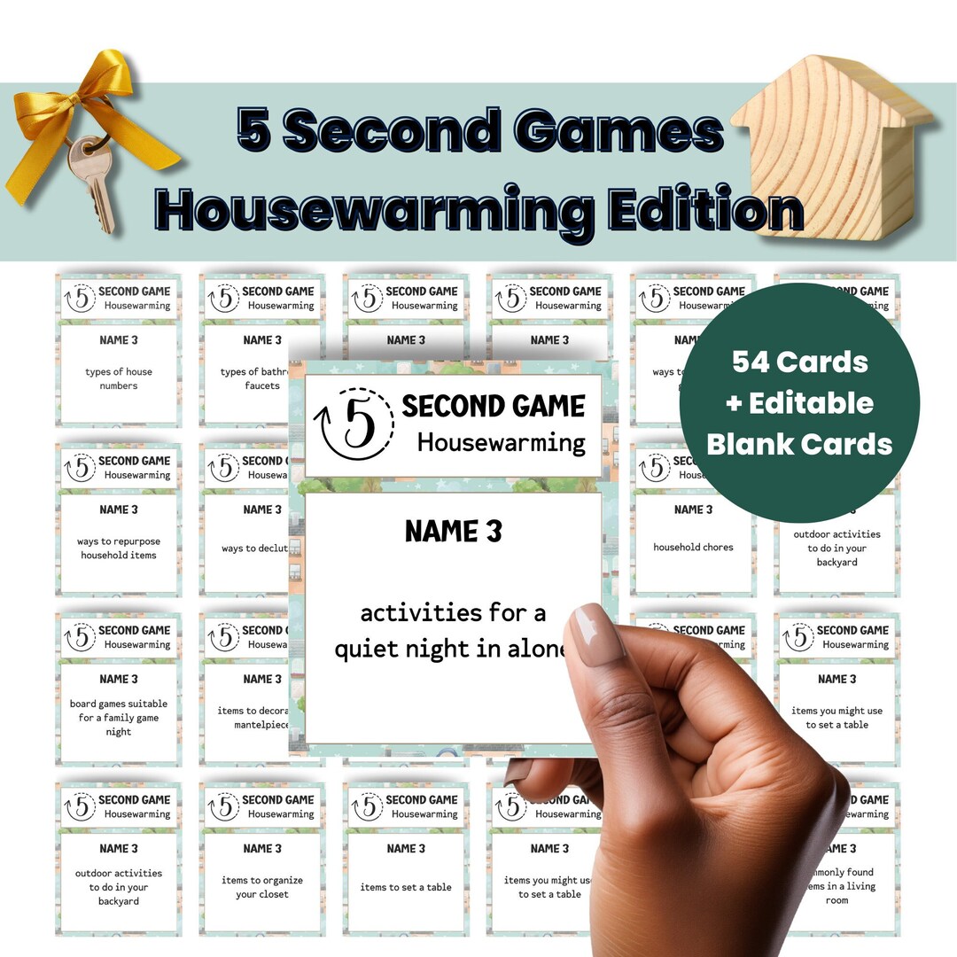 Housewarming 5 Second Game, Think Fast Game, Housewarming Party ...