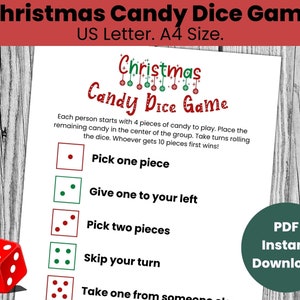 Christmas Dice Game Bundle, Christmas Candy Game, Roll A Snowman, Roll ...